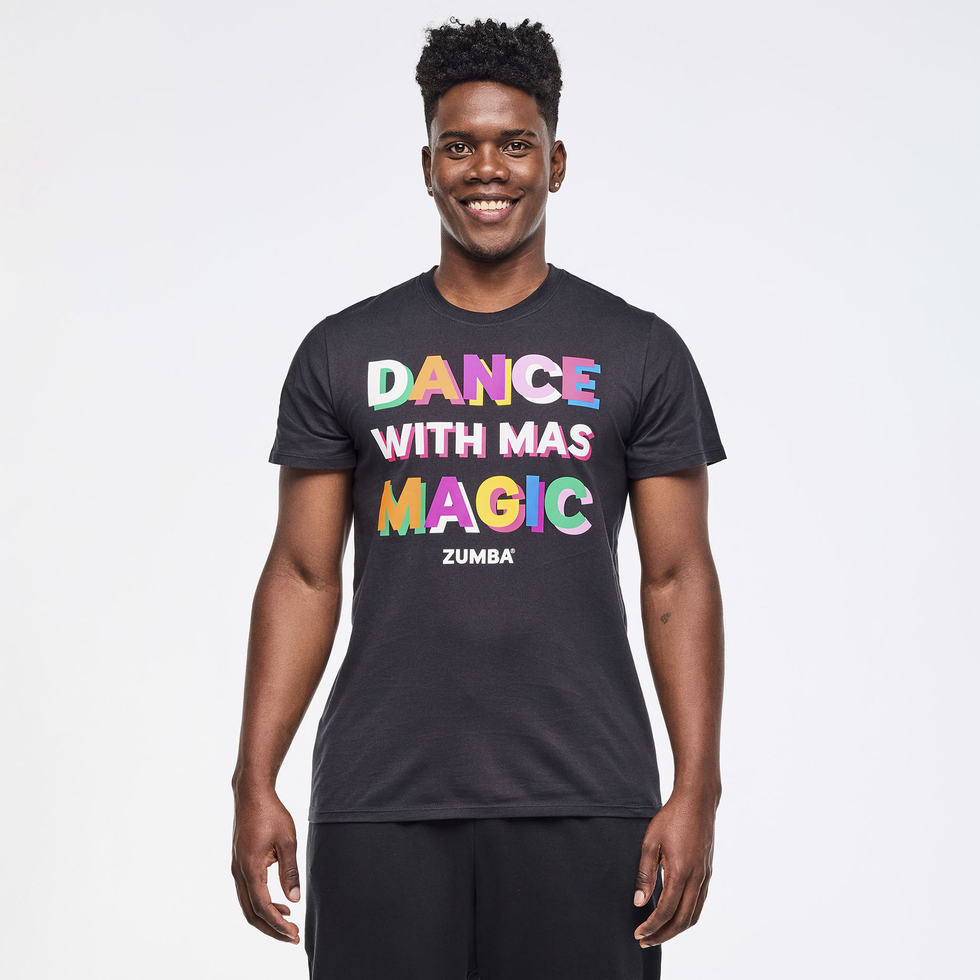 Zumba Crew Neck Instructor Tee – Bold Black – Latinfit Middle East